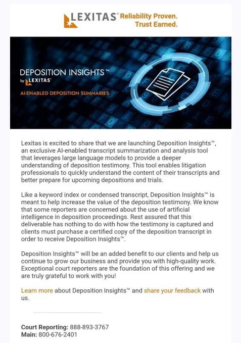 Why You Can’t Trust Lexitas’s Statement About Deposition Insights ...