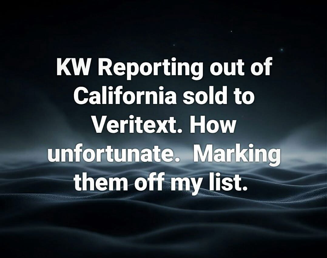 Acquisition of KW Reporting by Veritext Sparks Online Debate – Stenonymous